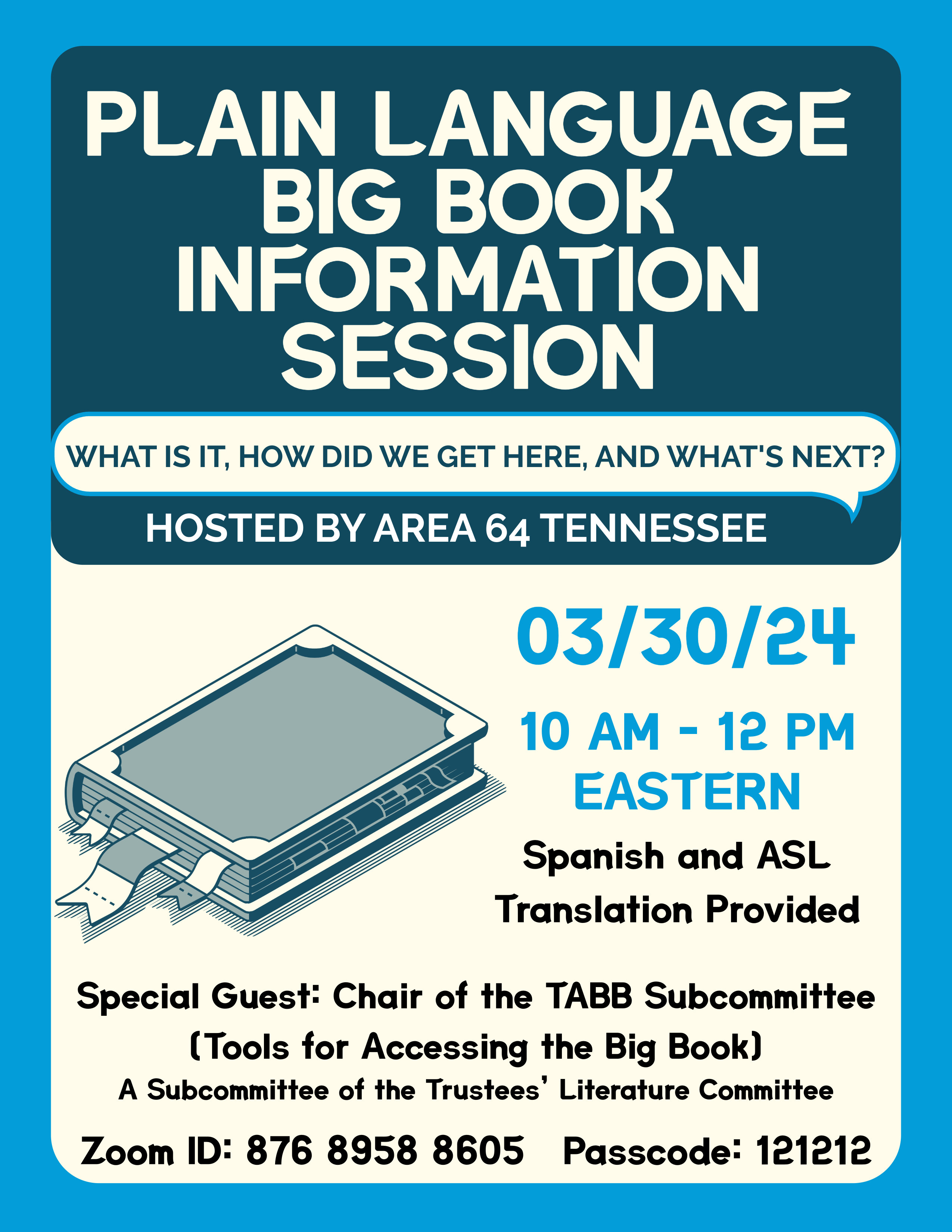 PLBB Info Session and FAQ – Hosted by Area 64 – Area 64 Assembly of ...